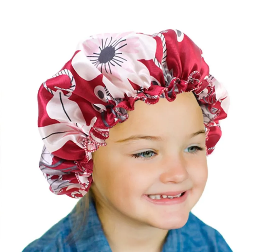 Satin Sleep Bonnet For Parent Kids Day Night Sleep Cap Soft Silky Hair ...