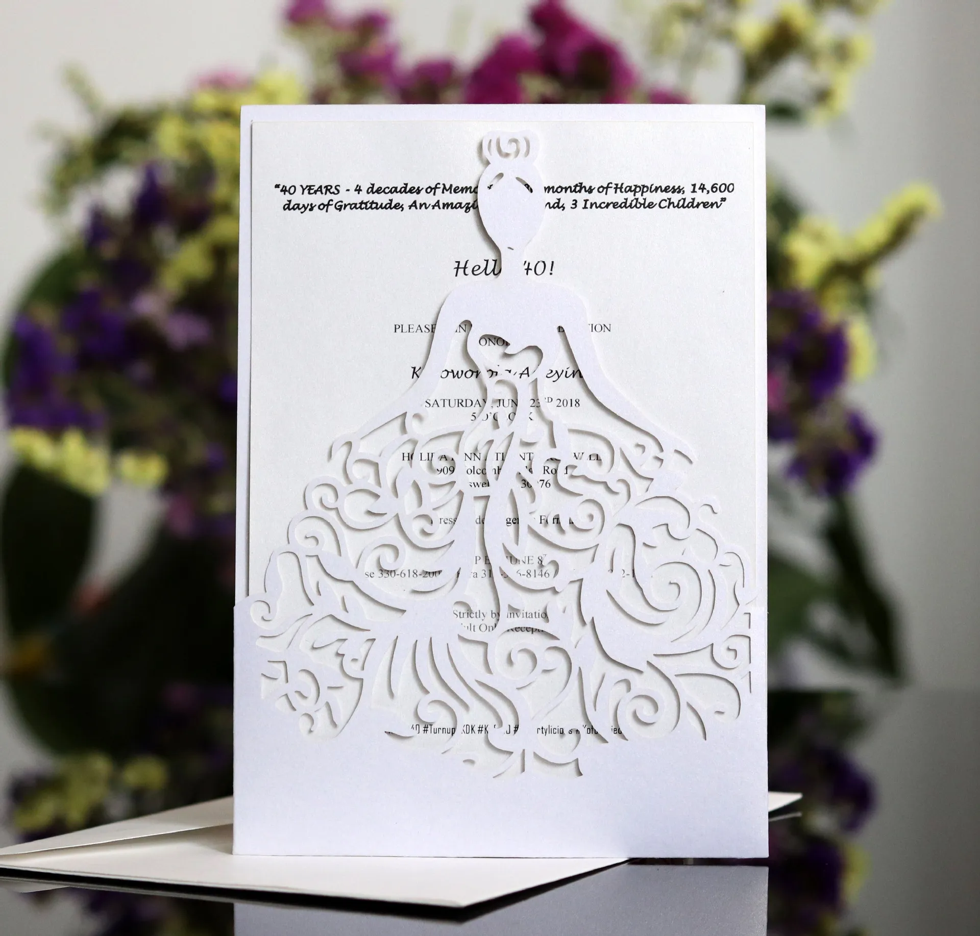 Laser Cut Dress Invitation Design Wedding Invitations|Doris Home