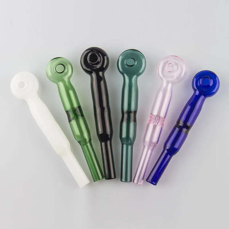 Y188 Smoking Pipe About 14cm Flat Bowl Glass Dabber Pipes Smooth ...