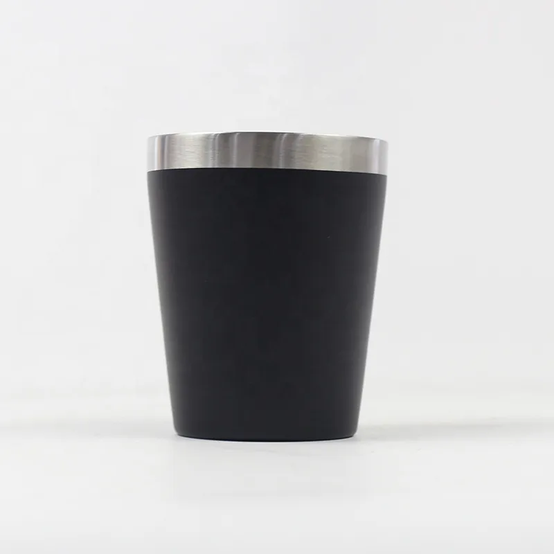 Matte Black Color Logo Customized Stainless Steel Coffee Cups Portable ...