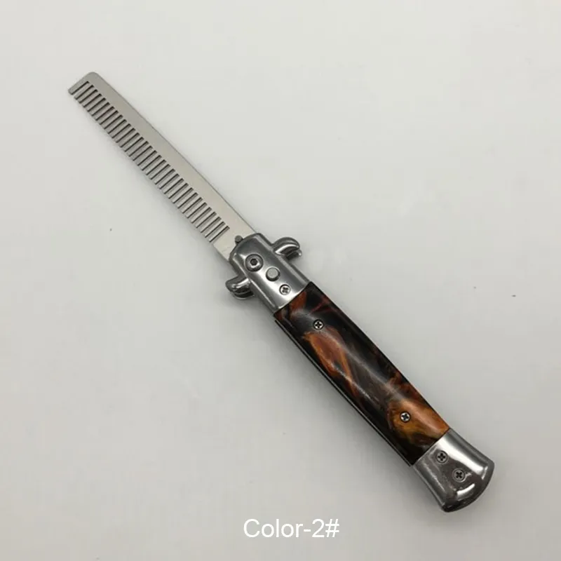 Balisong Comb Stainless Steel Foldable Butterfly Comb Hair Styling Tool ...