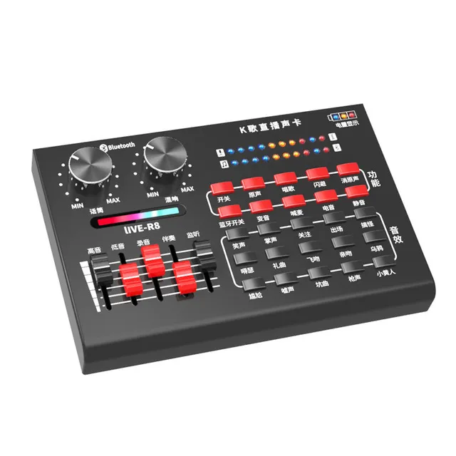 R8 Live Live Sound Card KWith Anchoring, Mobile Phone, Computer, And ...