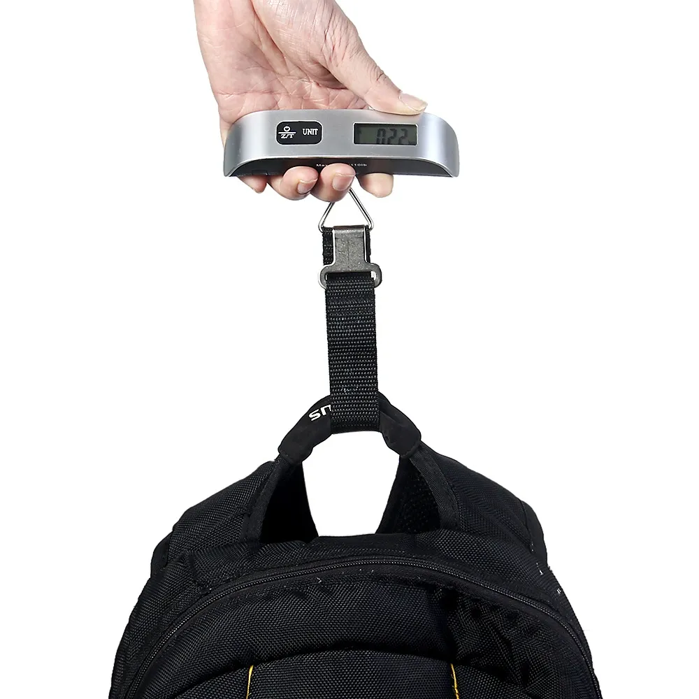 Portable Luggage Scale with Thermometer - 50kg Digital Hanging Scale ...