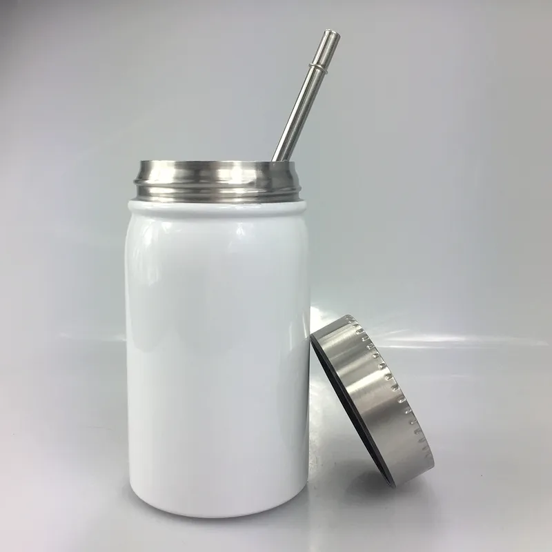 FedEx 500ml Sublimation Mason Jar 304 Stainless Steel Water Cup With ...