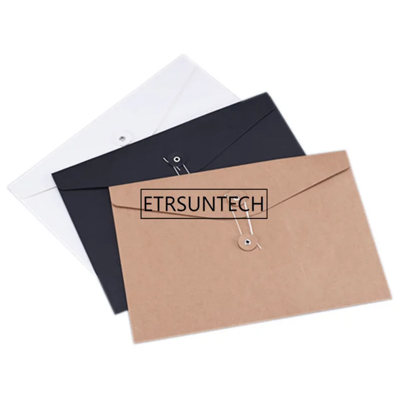 Document Bag With Zipper Kraft Paper A5/A4 File Storage Pouch With ...