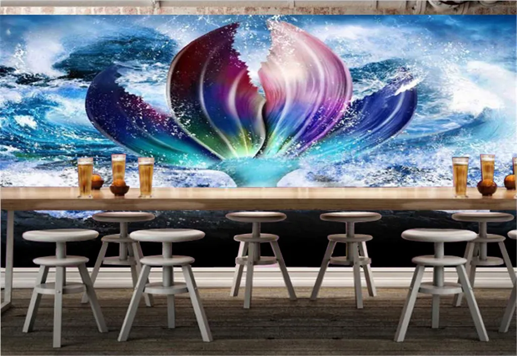 Custom Decorative Bar KTV 3d 3d Live Wallpaper Beautiful Mermaid ...