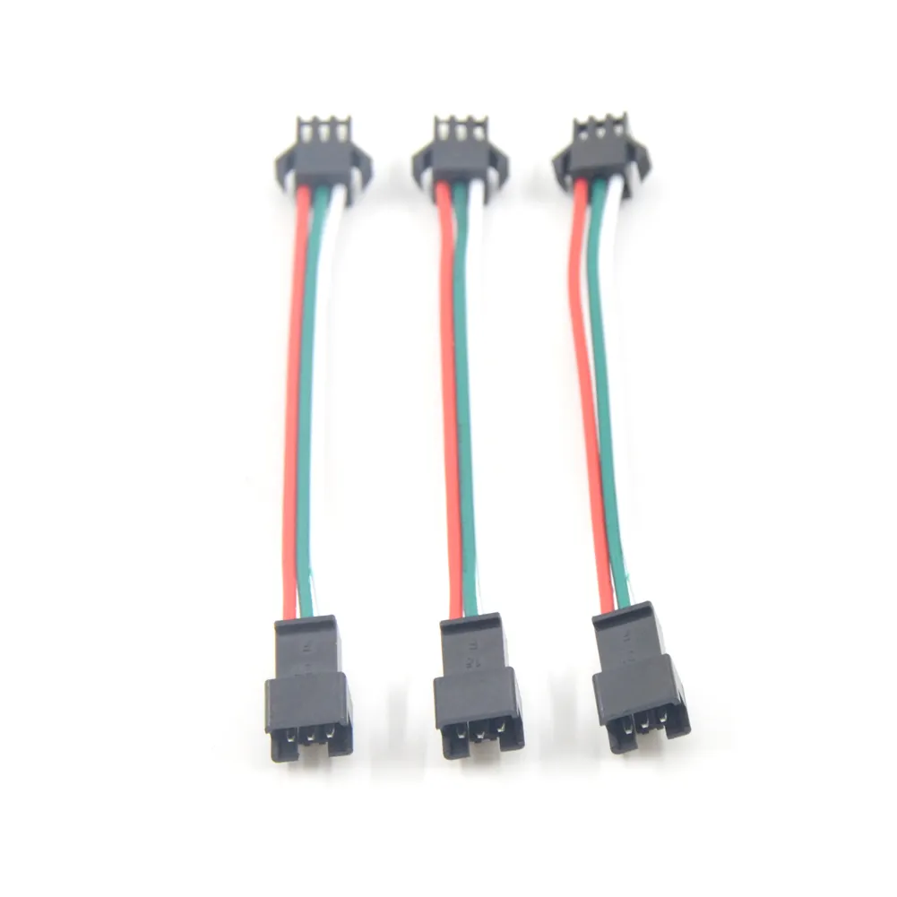 DHgate.com:100-Pack 3-Pin JST SM Male to Female LED Connector Cable for WS2812B WS2811 5050 RGB ...