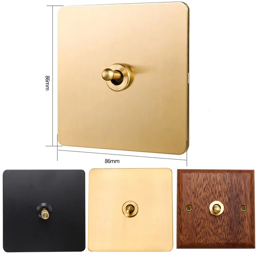 DHgate.com:86 Type 3-Gang Retro Stainless Steel Wood Brass Toggle ...