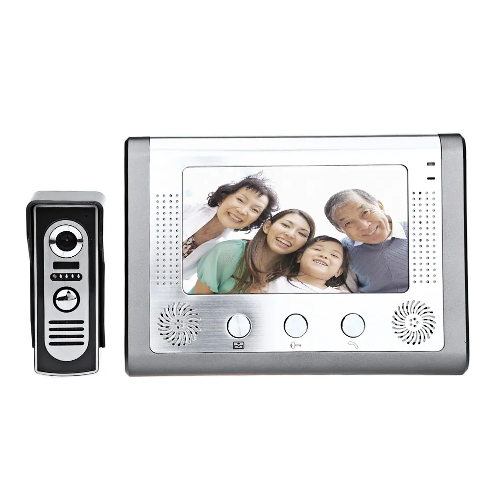7 Inch TFT Screen Hands-Free Video Interphone Doorbell Intercom ...