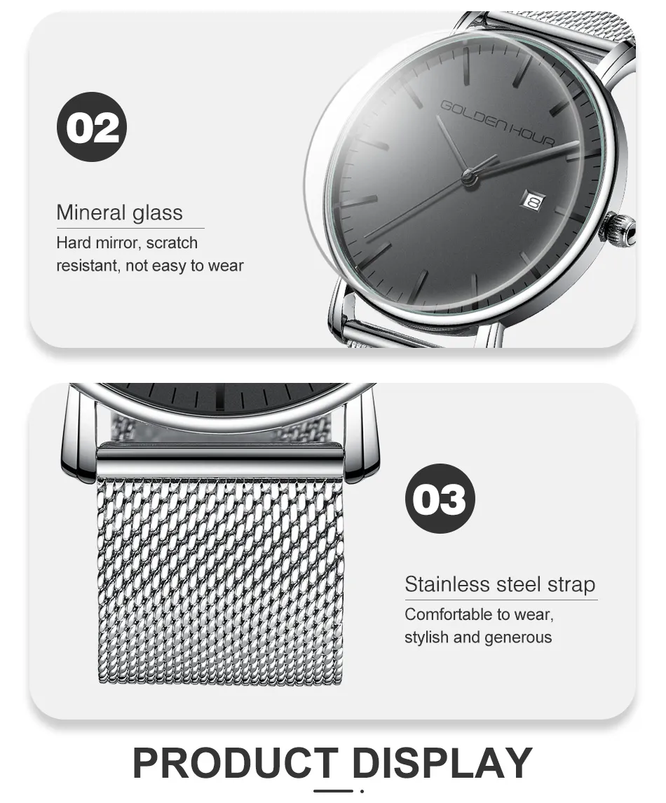 Top Brand Luxury GOLDENHOUR Rational Design Mens Watch Orologio Uomo ...