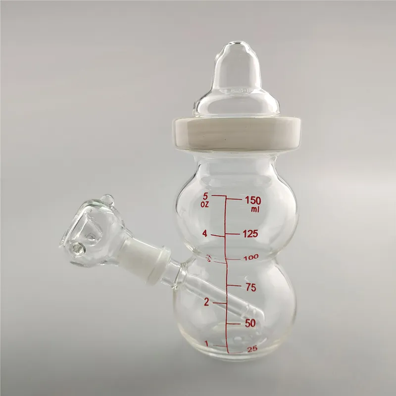 Glass Baby Bottle Bong | 6.3 Water Pipe | Pinholes Diffuser | 14mm Bowl ...