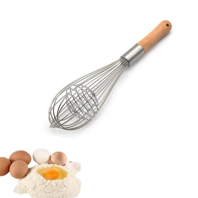 Wooden Handle Egg Beaters 50 Pack - Manual Egg Butter Mixer Set ...