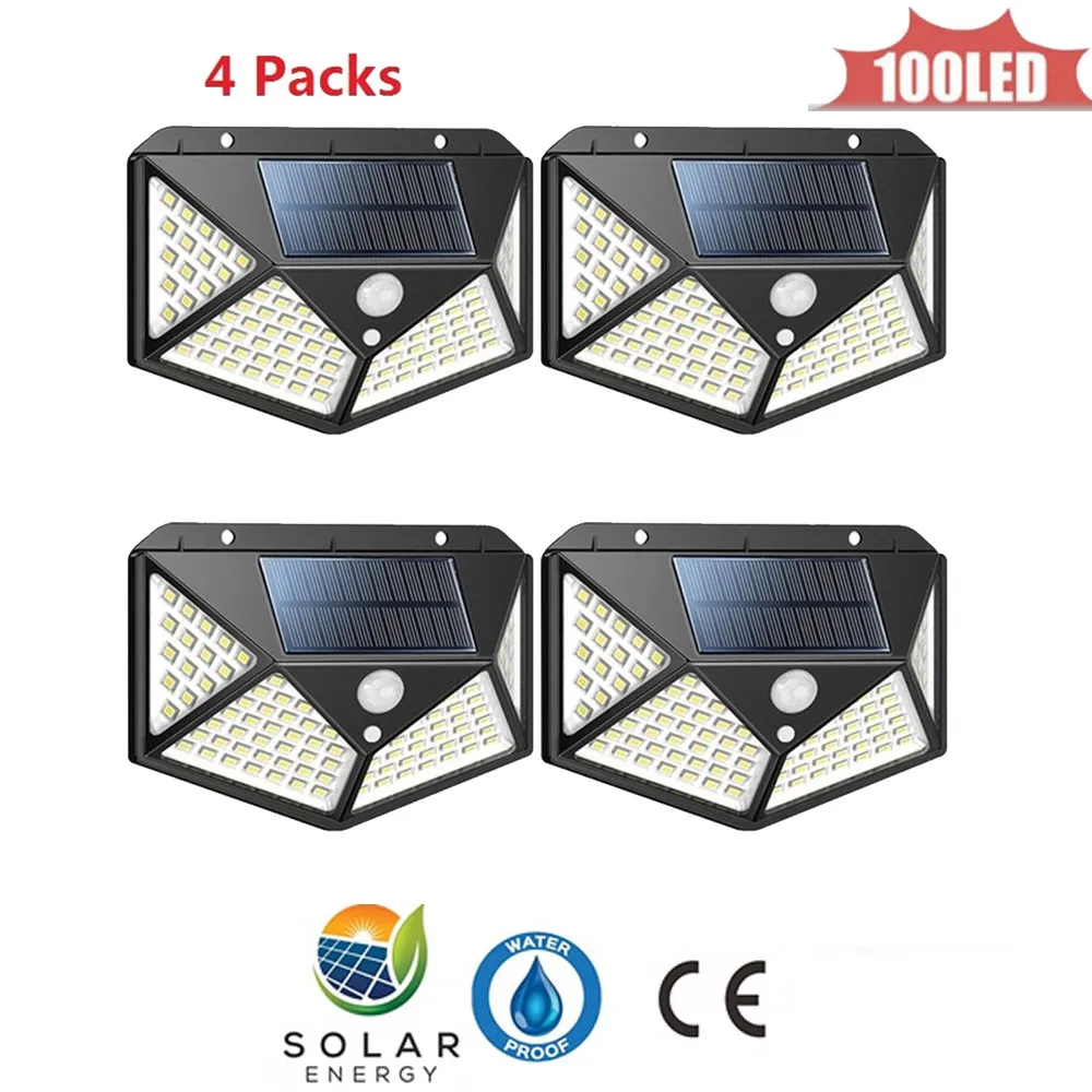 ₩55 526에서 3 개 모델 조광 태양 램프 Pir 모션 센서 Led 태양 광 100 실외 정원 뜰 경로 벽 램프 4는