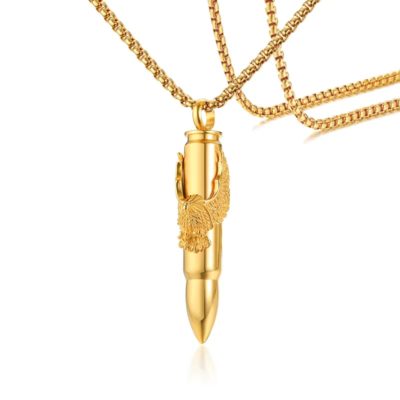 Stainless Steel Eagle On Bullet Bullet Pendant With Charm Army Of Peace ...