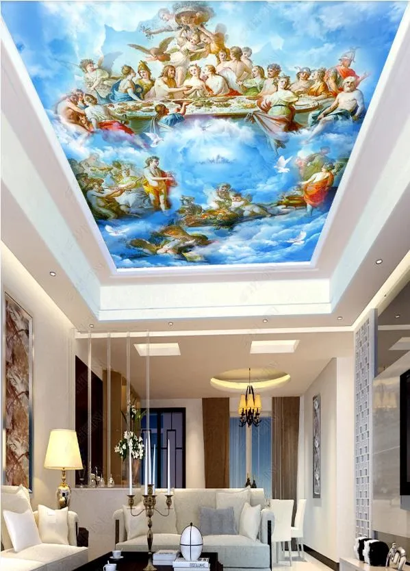 Angel Oil Ceiling Wallpaper 3d Mural For Living Room And Bedroom Home ...