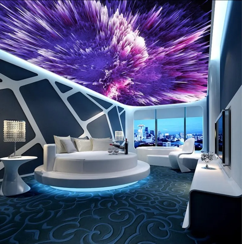 Plafond Papier Peint Mural De Parede 3D Résumé Starlight KTV Bar ...