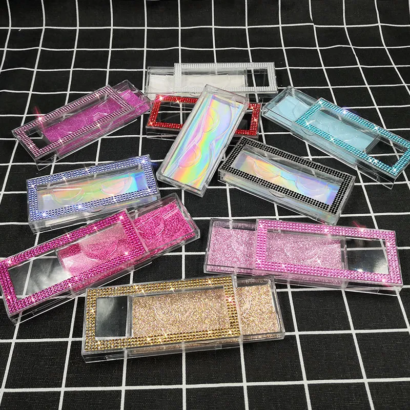Glitter Diamond 3D False Eyelashes 15 Styles Available Mink Packaging ...