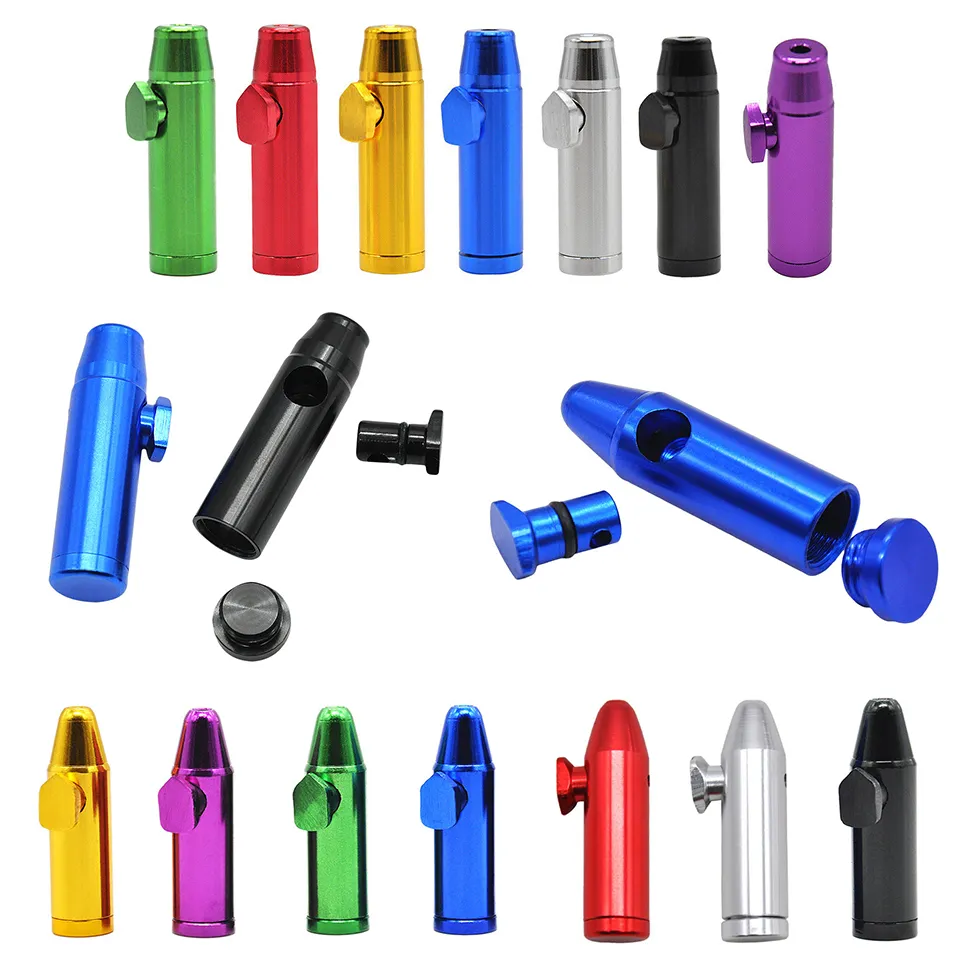 Metal Smoke Pipes Bullet Style Snuff Dispenser Portable Aluminum ...