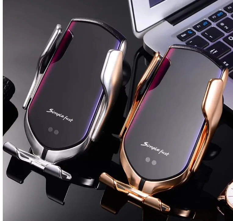 R1 Wireless Car Charger, Automatic Clamping Air Vent Phone Mount, 360 ...