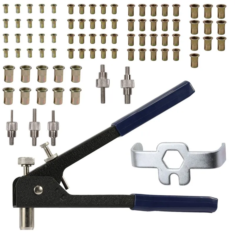Leather Rivet Kit: Heavy Duty Hand Riveter Tool Set With Threaded ...
