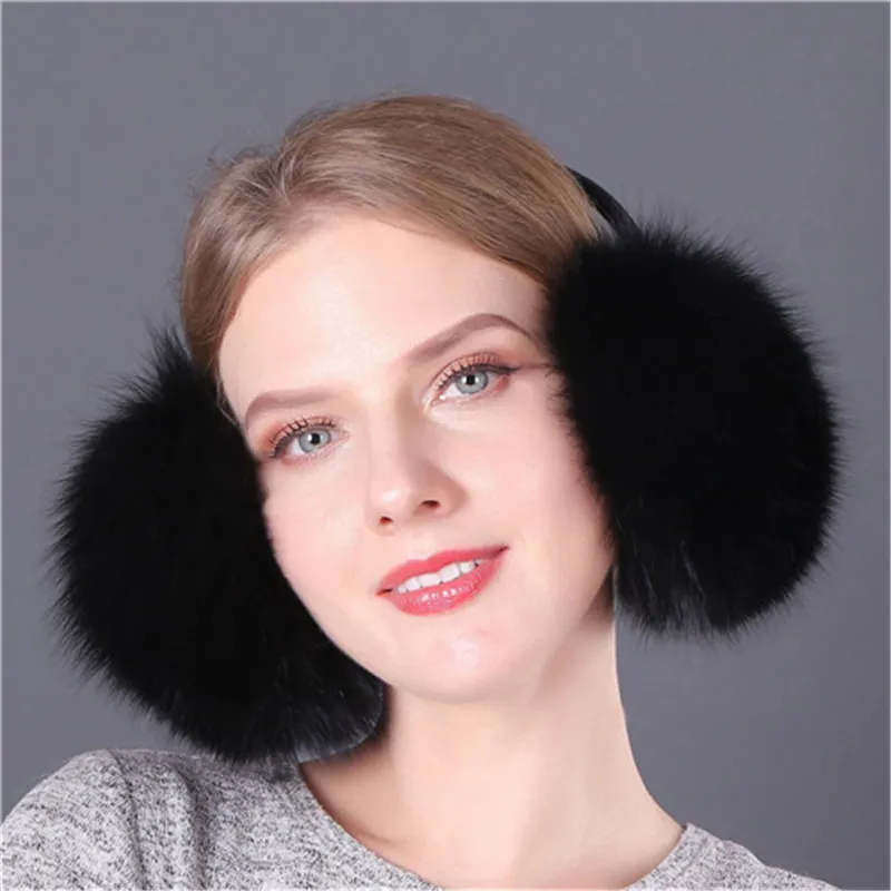 Luxury Real Fox Fur Earmuffs for Women - Winter Warmth & Style, Soft ...