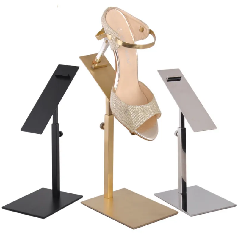 Shoe Display Stand Shoe Riser Stand Rack Table Metal Polished Shoe ...