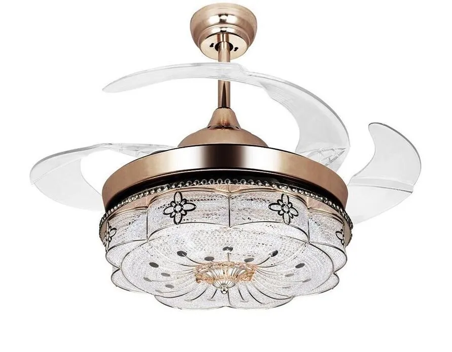 Modern Invisible Ceiling Fan with Light & Remote - Retractable Blades ...