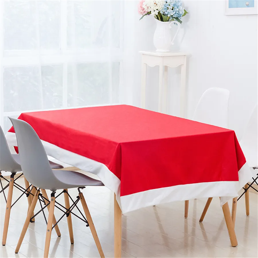 132x208cm New Year Christmas Red Rectangular Red Table Cover Xmas ...