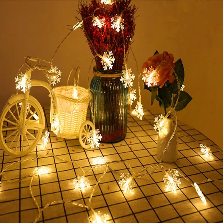LED Snowflake String Lights - 3M 20 LEDs, Warm White Fairy Lights for ...