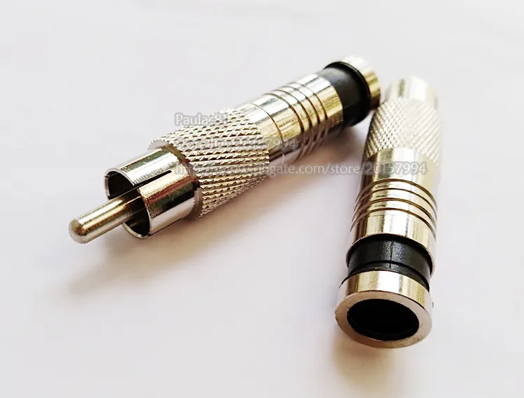 RG59 RCA Male Compression Connectors for CCTV Cable Video Audio Wire ...
