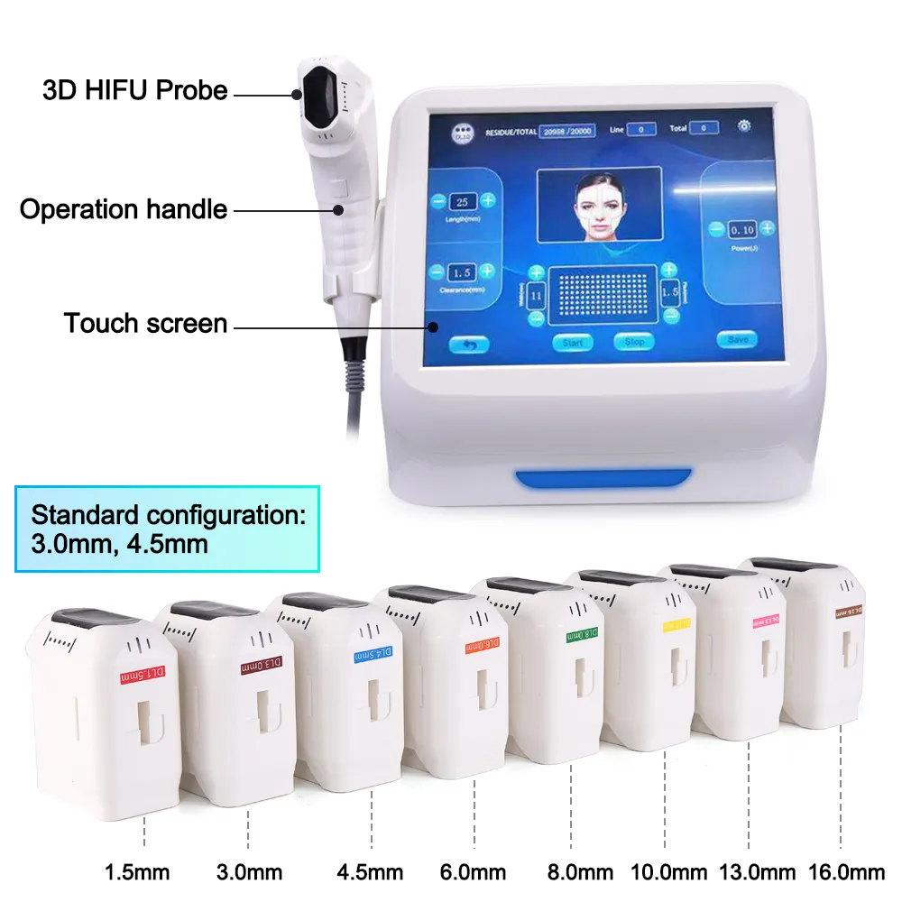 3D HIFU Machine With 20000 Shots, 11 Lines, 8 Cartridges For Face Lift ...