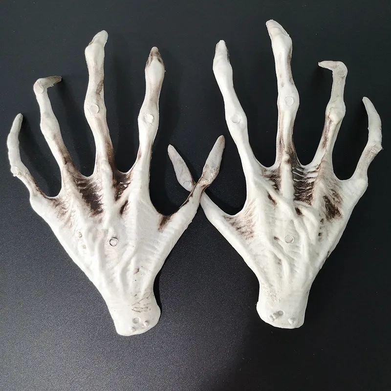 Real Skeleton Hand Posable Halloween Hand Props For Horror Party ...