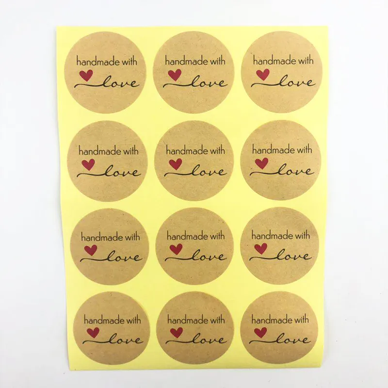 Thank You Seal Sticker Kraft Paper Handmade Shop Gift Package Seal ...