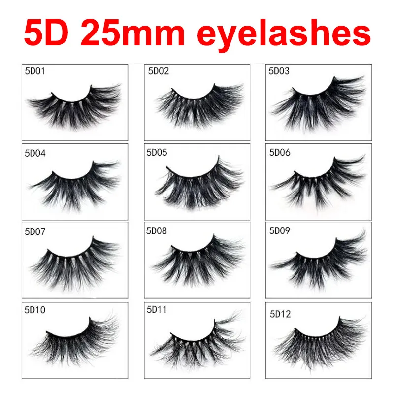5D 25mm Eyelashes 17 Styles Long Dramatic 25mm Long Thick EyeLashes ...