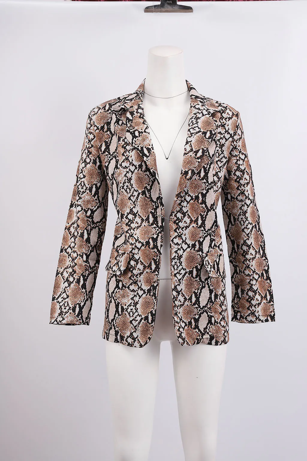 Womens Blazers 2024, Snake Skin Print Long Sleeve Blazer, Office Lady ...