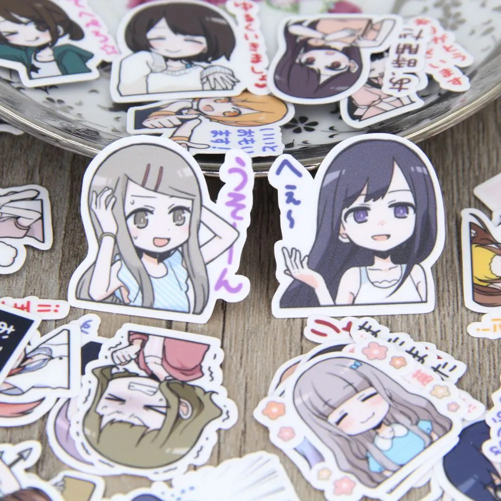 DHgate.com:Anime Car Stickers: 40 Pcs Japanese Girl Expression Stickers ...