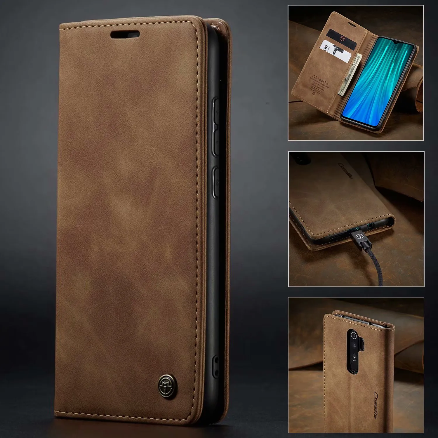 Suministro Al Por Mayor Funda De Cuero Con Soporte Magnético Retro Para ...