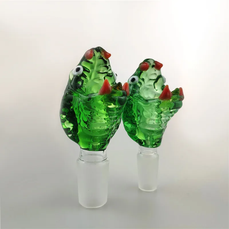 UNILANDTUBING 14mm 18mm Male Snake Glass Bowls With Handle Colored ...