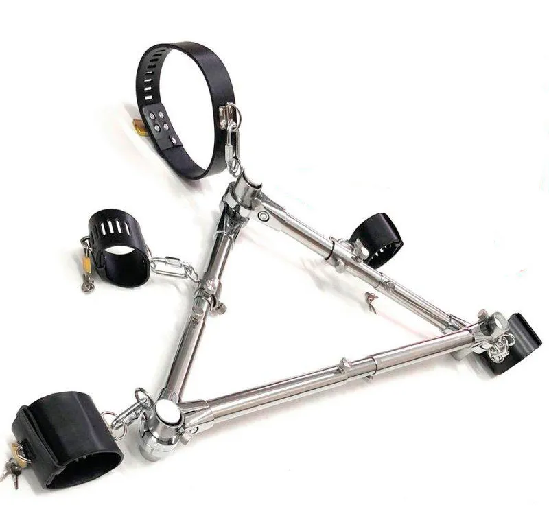 Metal Bondage Restraints Stainless Steel Triangle Bondage With Leather ...