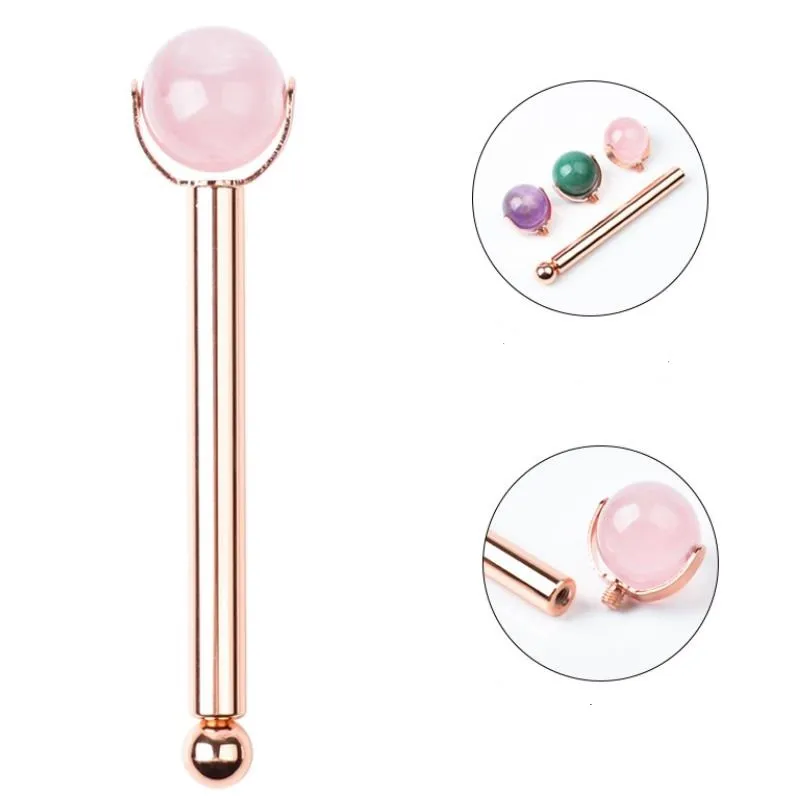 DIY 3 En 1 Jade Massage Ball Roller Set Amethyst Rose Rode Roller Jade ...