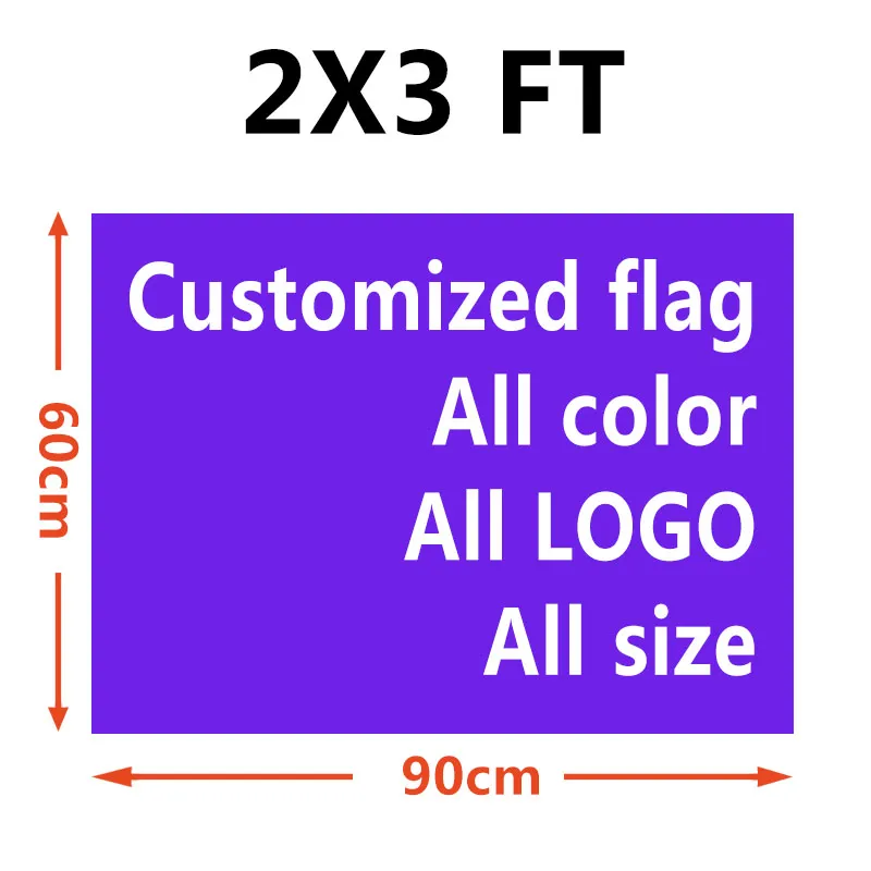 Custom 2x3 Ft Flag Banner 60x90 cm - Digital Printed Polyester Indoor ...