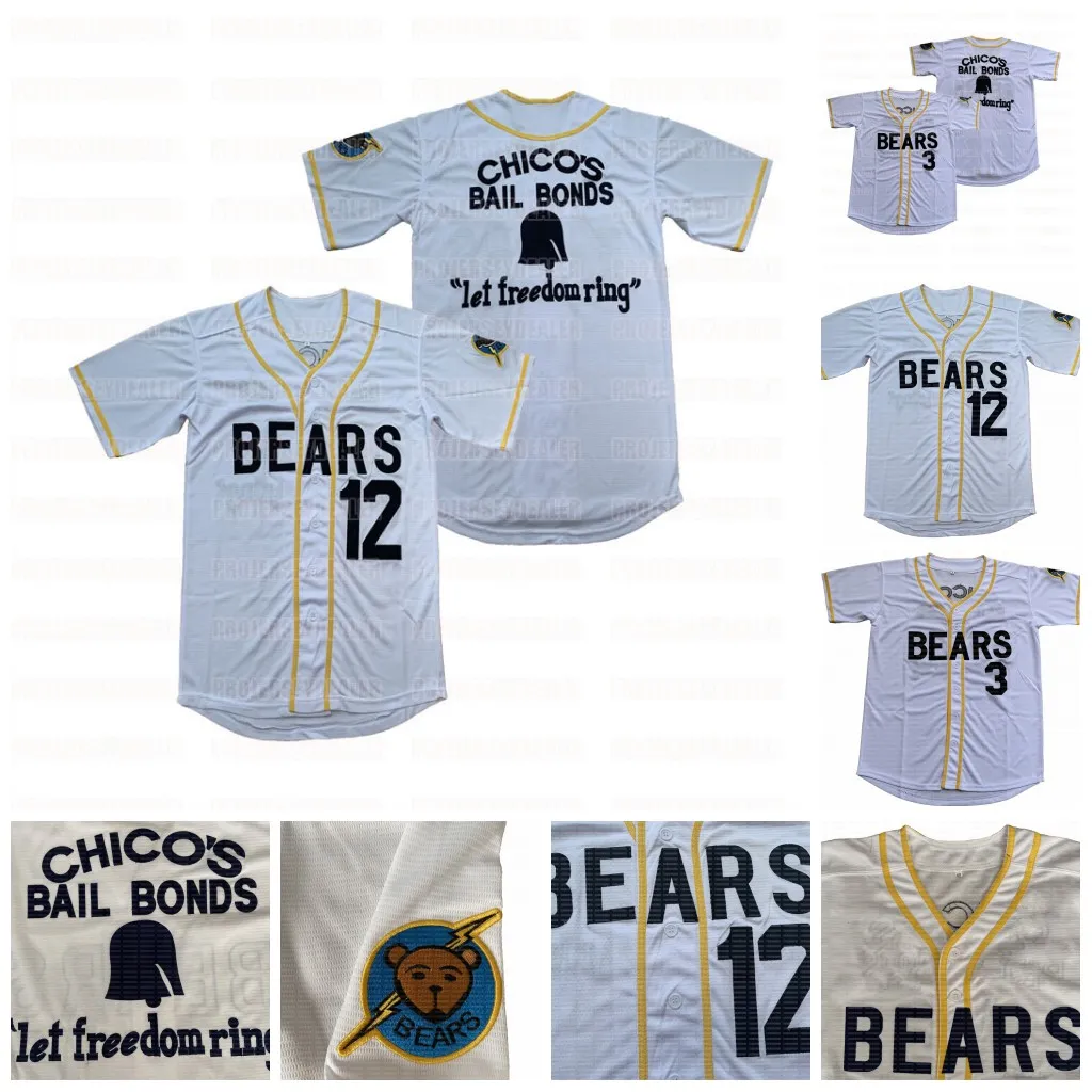 Bad News Bears Baseball Jersey #12 Tanner Boyle & #3 Kelly Leak Movie ...