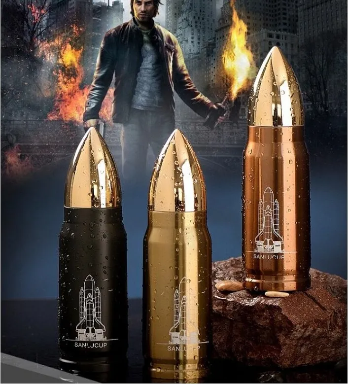 Stainless Steel Double Vacuum Water Cup 350ml Bullet Tumblers For Men ...