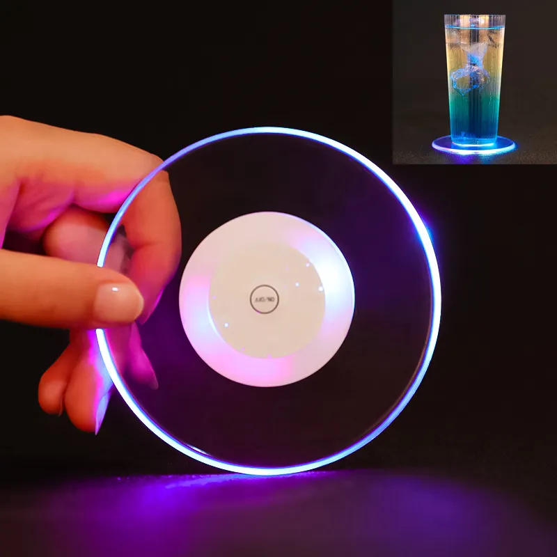 LED Coasters For Cups Acrylic Light Up Drink Coasters For Table, Color ...
