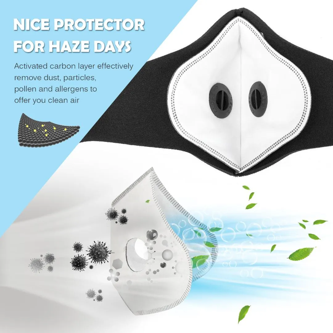 Cycling Mask With Detachable Filter Half Face Dustproof Respirator For ...