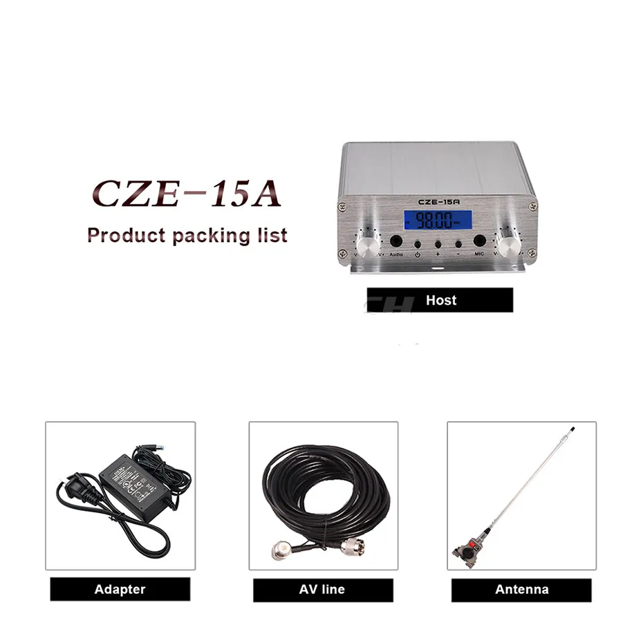 Stereo PLL FM Transmitter: 3W/15W Wireless Radio Station, LCD Display, 87 108MHz Broadcasting ...