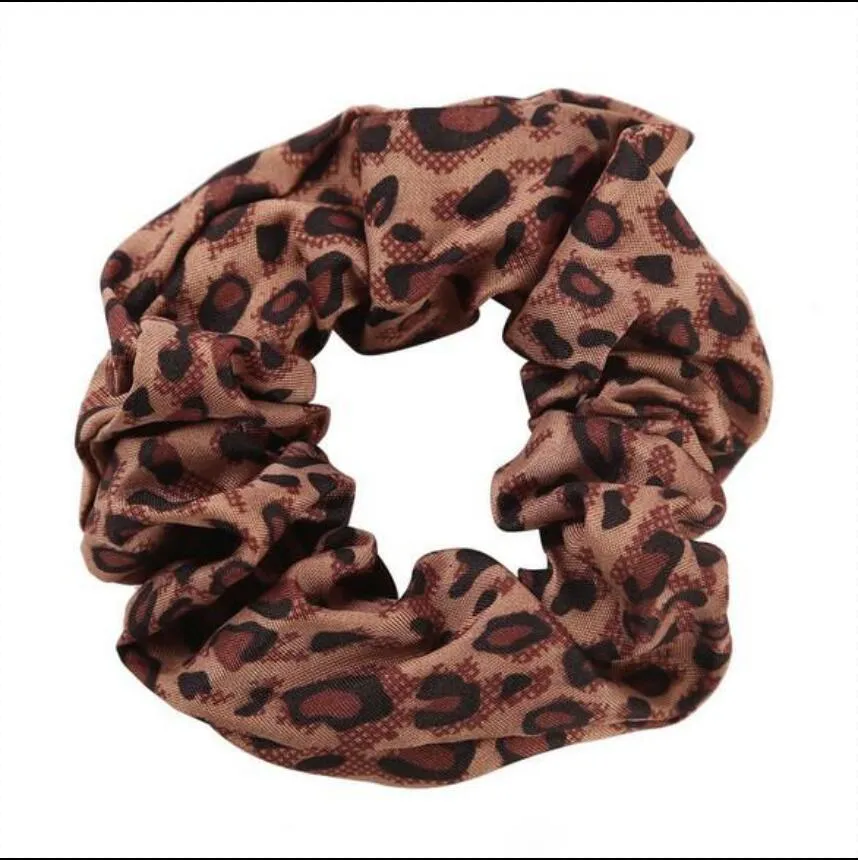 Girls Leopard Animal Print Chiffon Scrunchy Cheetah Scrunchies For Hair ...
