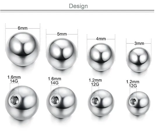 DHgate.com:316L Surgical Steel Ball Screw Earring Lip Piercing Barbell ...