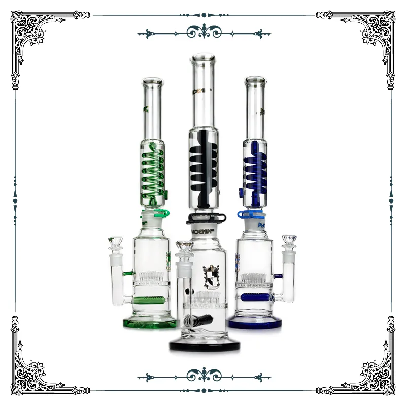 Phoenix Straight Double Percolator Bong With Glycerin Freezable Coil ...