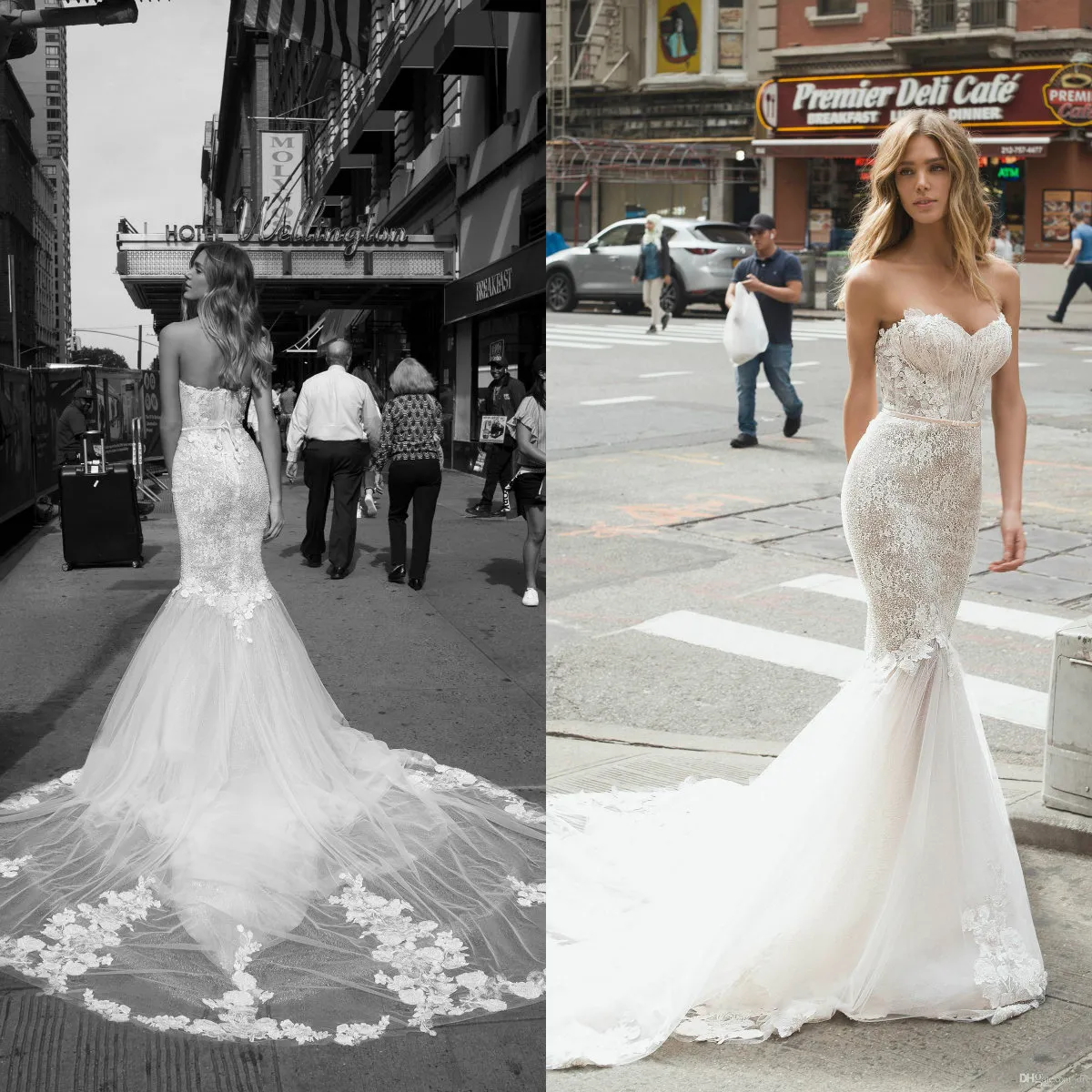 Custom Made Lace Celebrity Mermaid Wedding Dresses With Sweetheart
